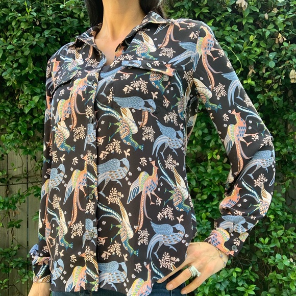 LOFT | Tops | Beautiful Loft Bird Blouse | Poshmark
